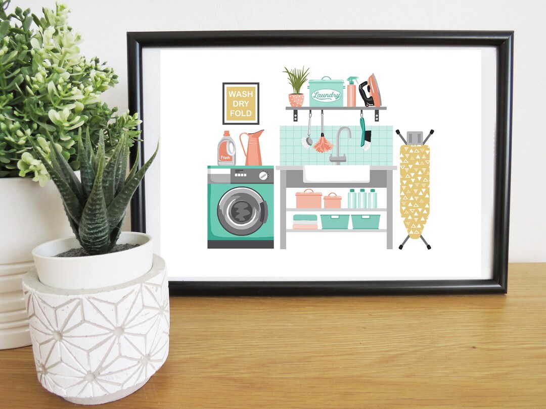 Laundry Room Artwork, Digital Artwork, Printed Artwork, Laundry Decor ...