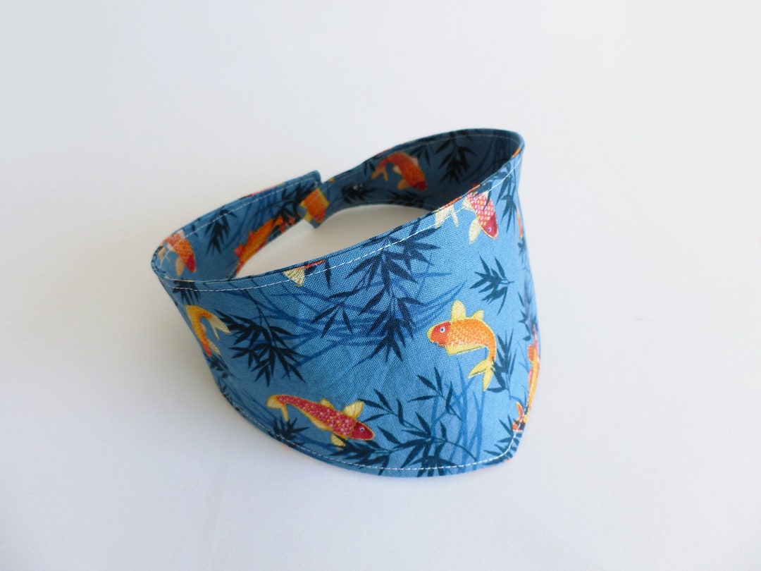 Tracheostomy Cover, Blue Cotton Japanese Koi Fabric, Koi Design, Get ...