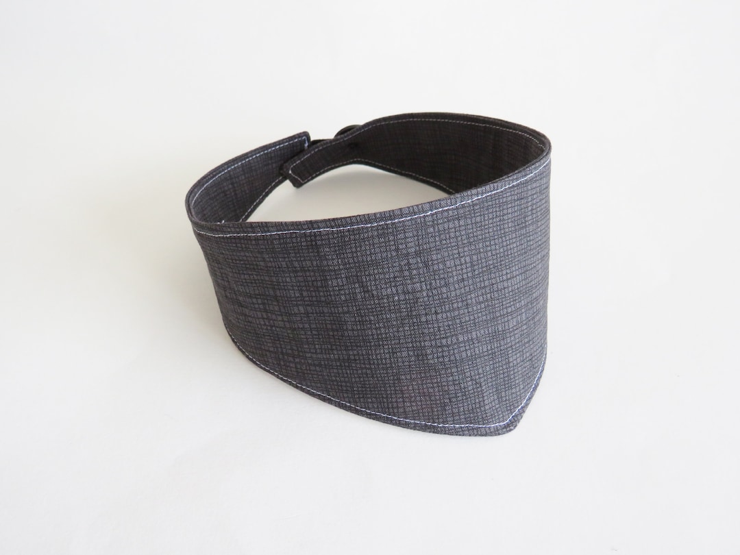 Dark Grey Tracheostomy Cover, Grey Cotton Criss Cross Printed Fabric ...