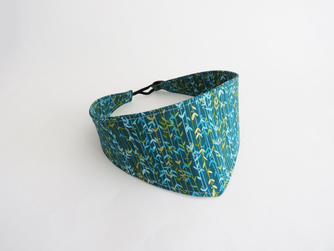 Tracheostomy Cover, Leaf Stripe Print, Green Blue and Gold Colours, Get ...