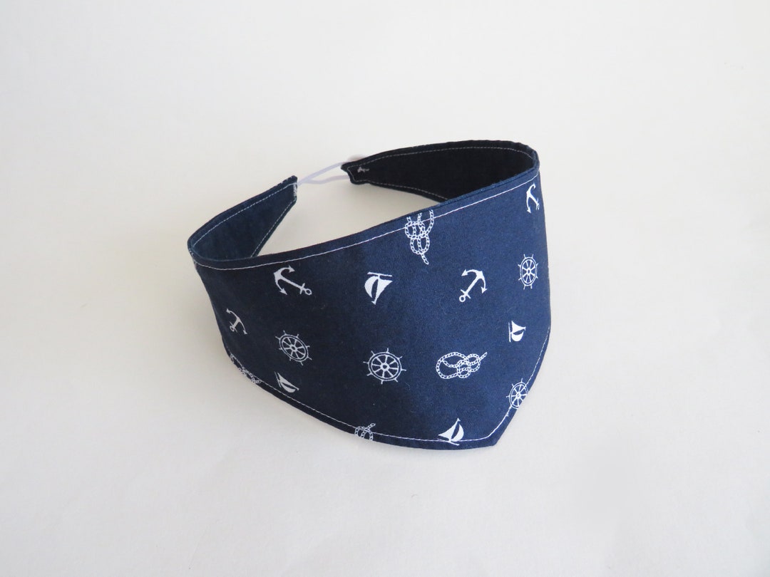 Tracheotomy Cover, Navy Blue and White Cotton Nautical Fabric, Nautical ...