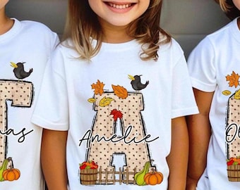 Custom Kids Name Fall Shirt, Personalized Fall Shirt for Girls , Cute ...