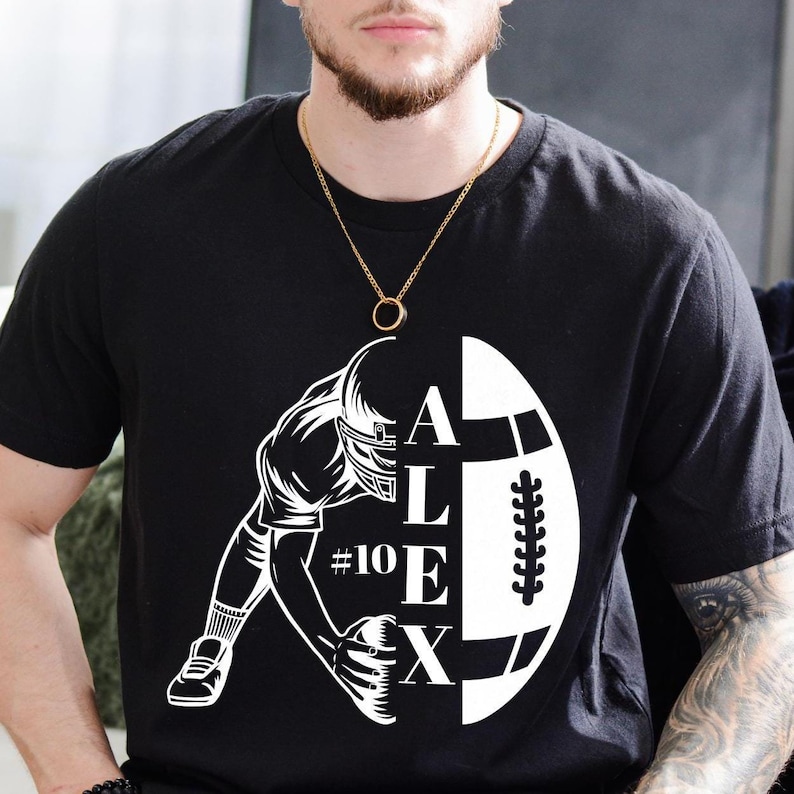 Football Shirt for Men, Custom Football Team Name and Number Tshirt ...