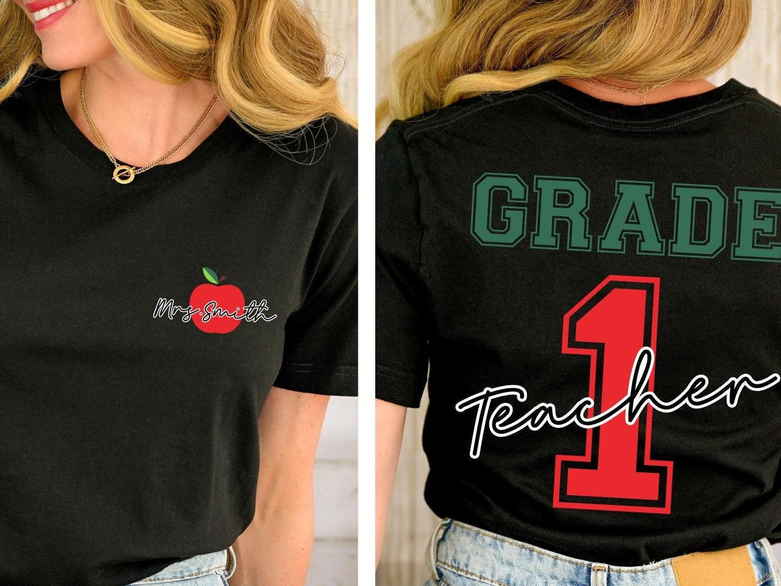 Cool Teacher Shirts Custom, Teacher Grade Level Shirts, Teacher Apple ...