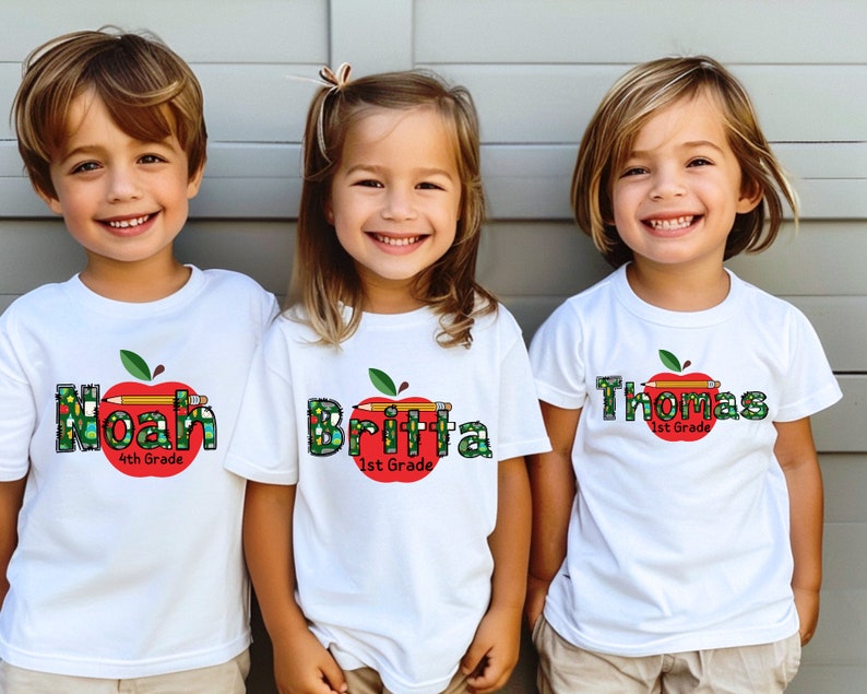 First Day of School Shirt With Name, Personalized Back to School Shirt ...