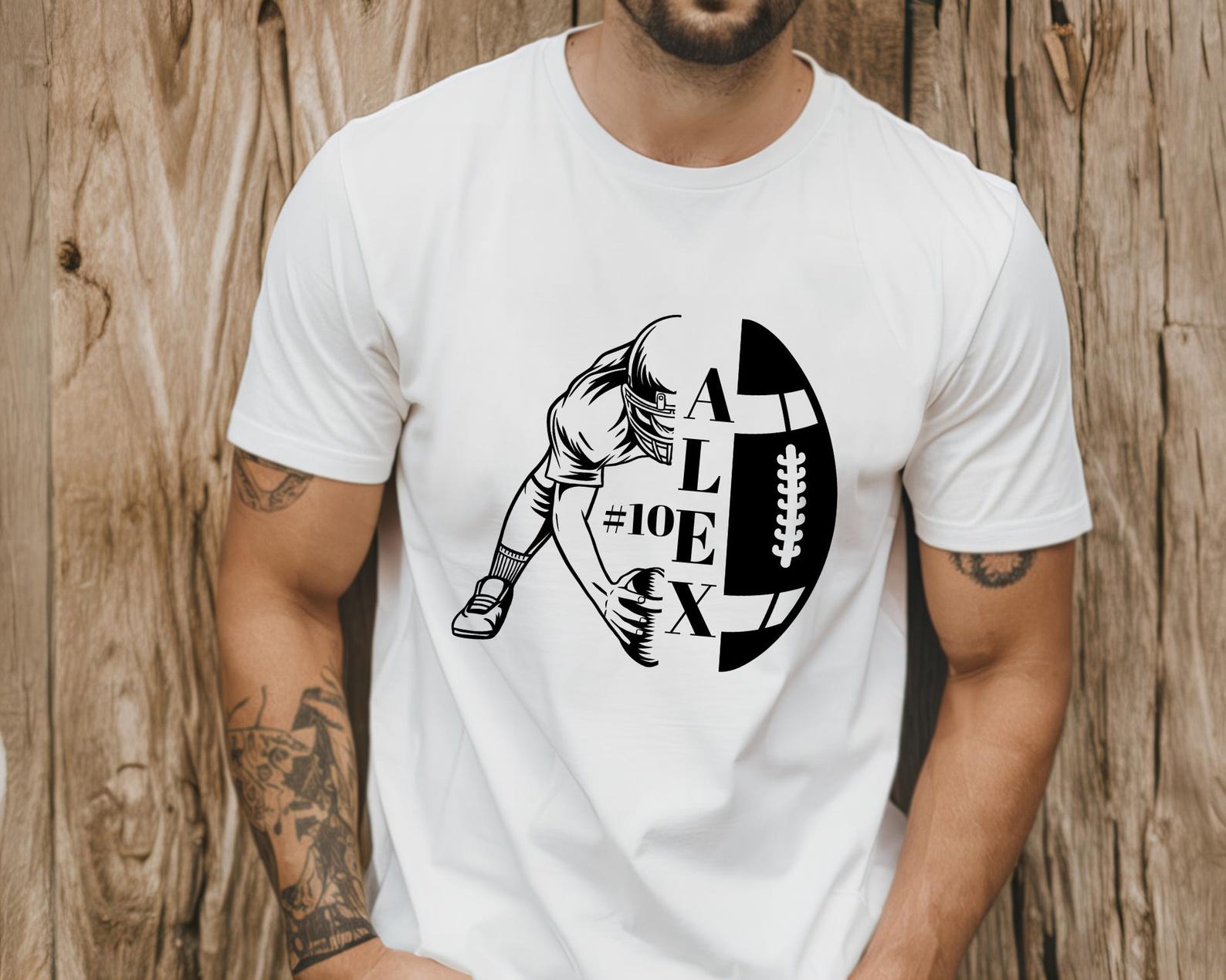 Football Tshirt for Men, Custom Football Team Name and Number Tshirt ...