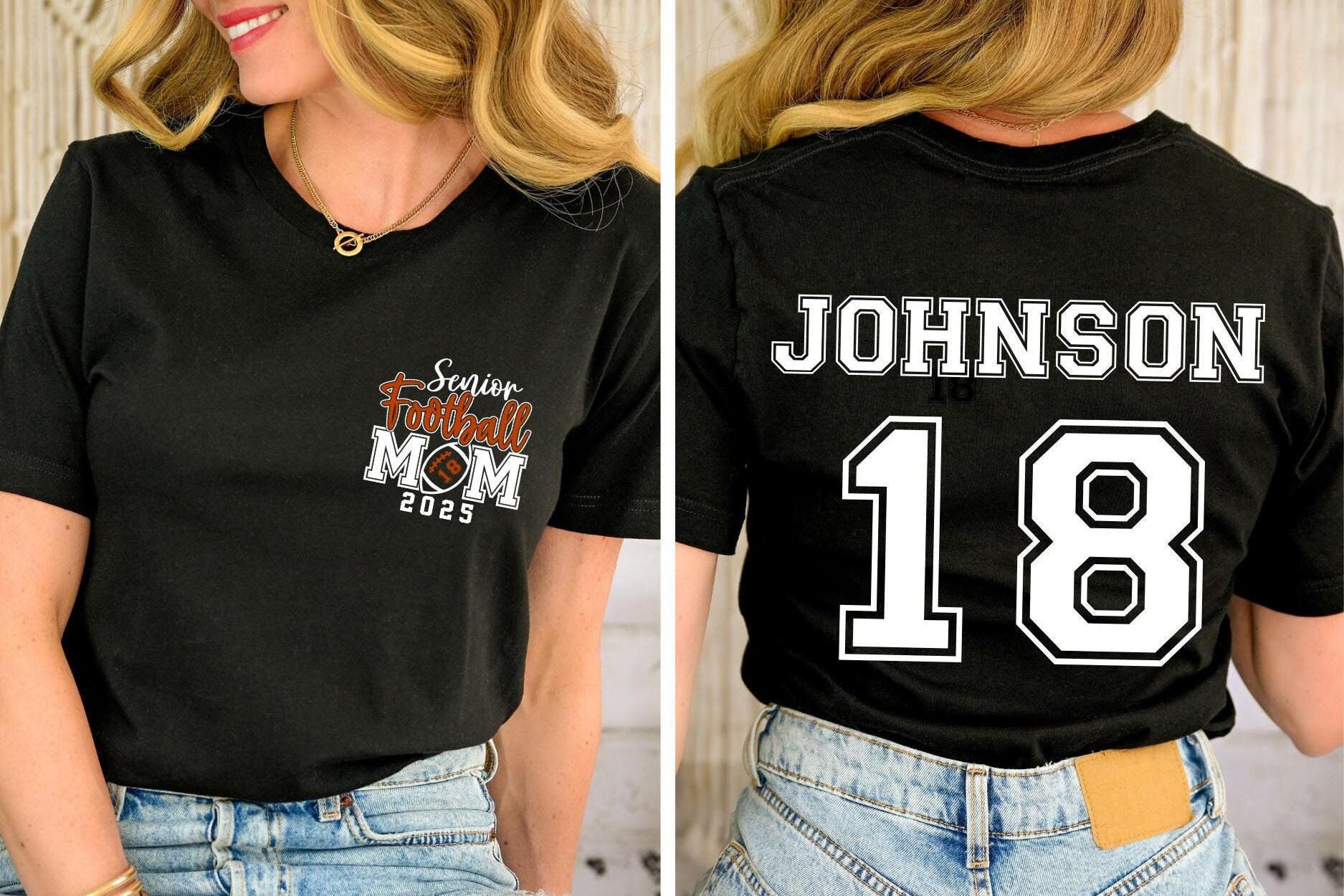 Customized Senior Football Mom Shirt With Name and Number, Homecoming ...