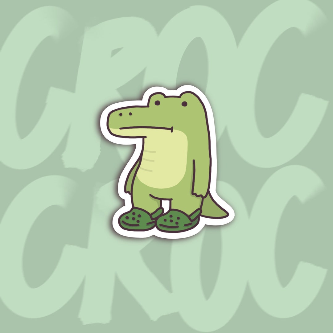 Croc in a Croc Laminated Sticker - Alligator Sticker - Cute Reptile ...