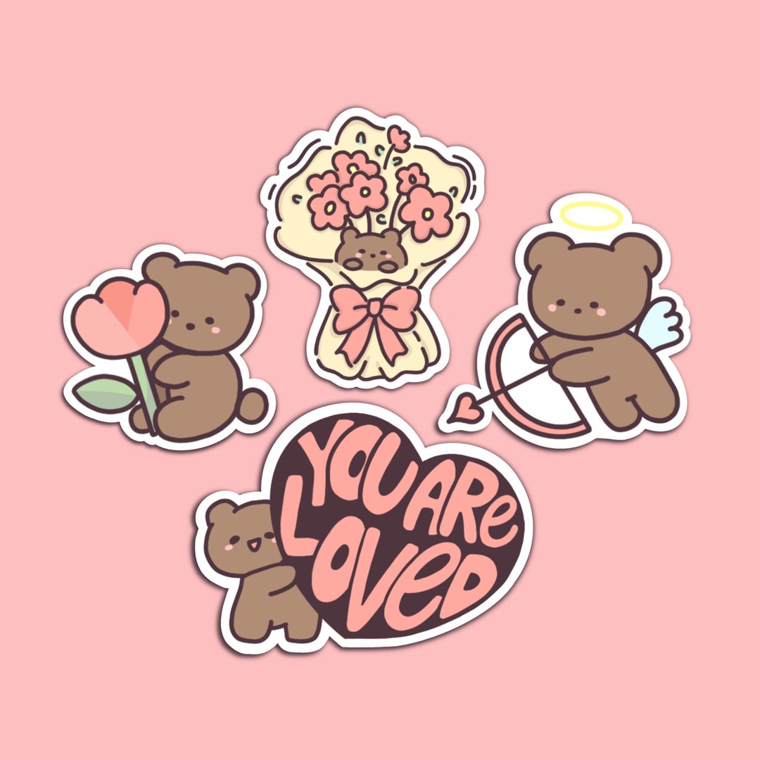 Cute Self Care Bear Sticker Bundle - Waterproof Stickers Perfect for ...