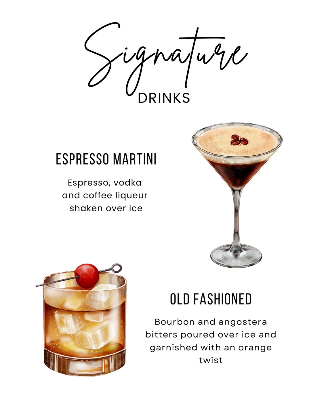 Poppins Bar Signs Menu Bundle - Etsy