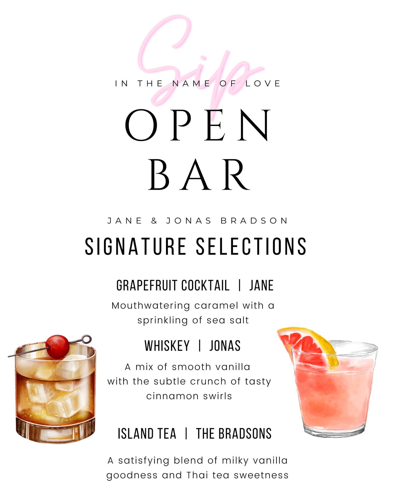 Poppins Bar Signs Menu Bundle - Etsy