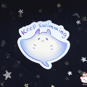 Cute Cozy Manta Ray With Quote Words Vinyl Sticker Pack - Scrapbook ...