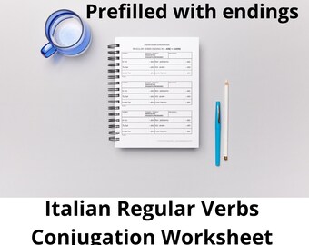 Italian Verb Conjugation Sheet | Printable PDF With Pronouns | Italian ...