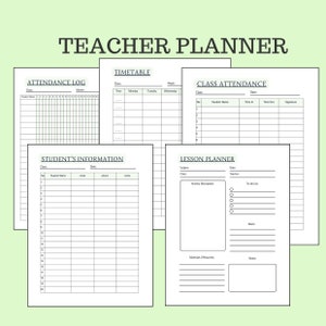 Teacher Planner Printable PDF | Attendance Log, Class Attendance ...