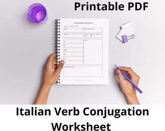 Italian Verb Conjugation Sheet | Printable PDF With Pronouns | Italian ...