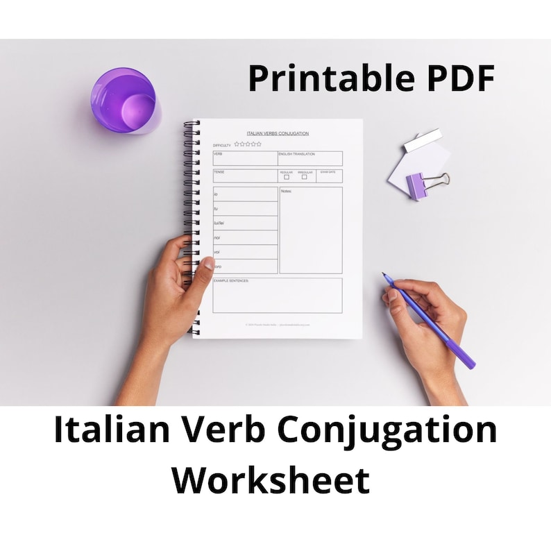 Italian Verb Conjugation Sheet | Printable PDF With Pronouns | Italian ...