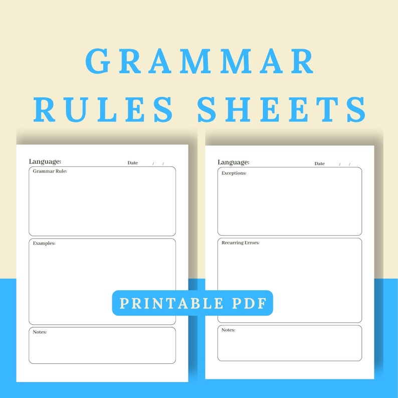 Grammar Rule Sheets | Language Learning Worksheets, English and Foreign ...