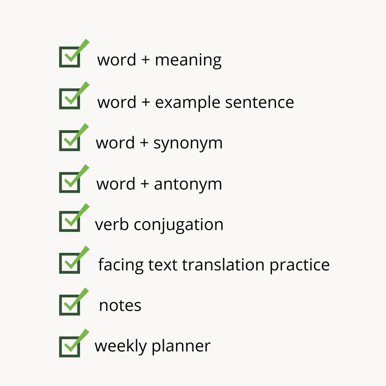 Language Learning Notebook | Printable PDF Worksheet | A4 - A5 ...