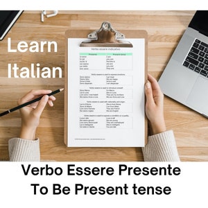 Italian Verbo Essere Presente | Verb to Be | Easy Conjugation Table ...