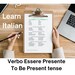 Italian Verbo Essere Presente | Verb to Be | Easy Conjugation Table ...