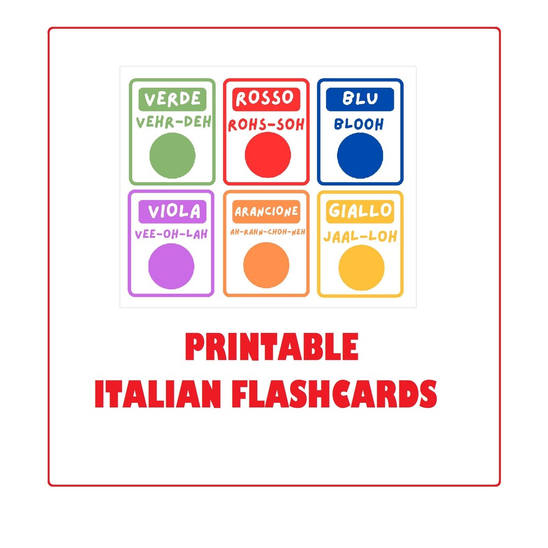 12 Italian Flashcards, Learn Colors in Italian With Pronounce ...