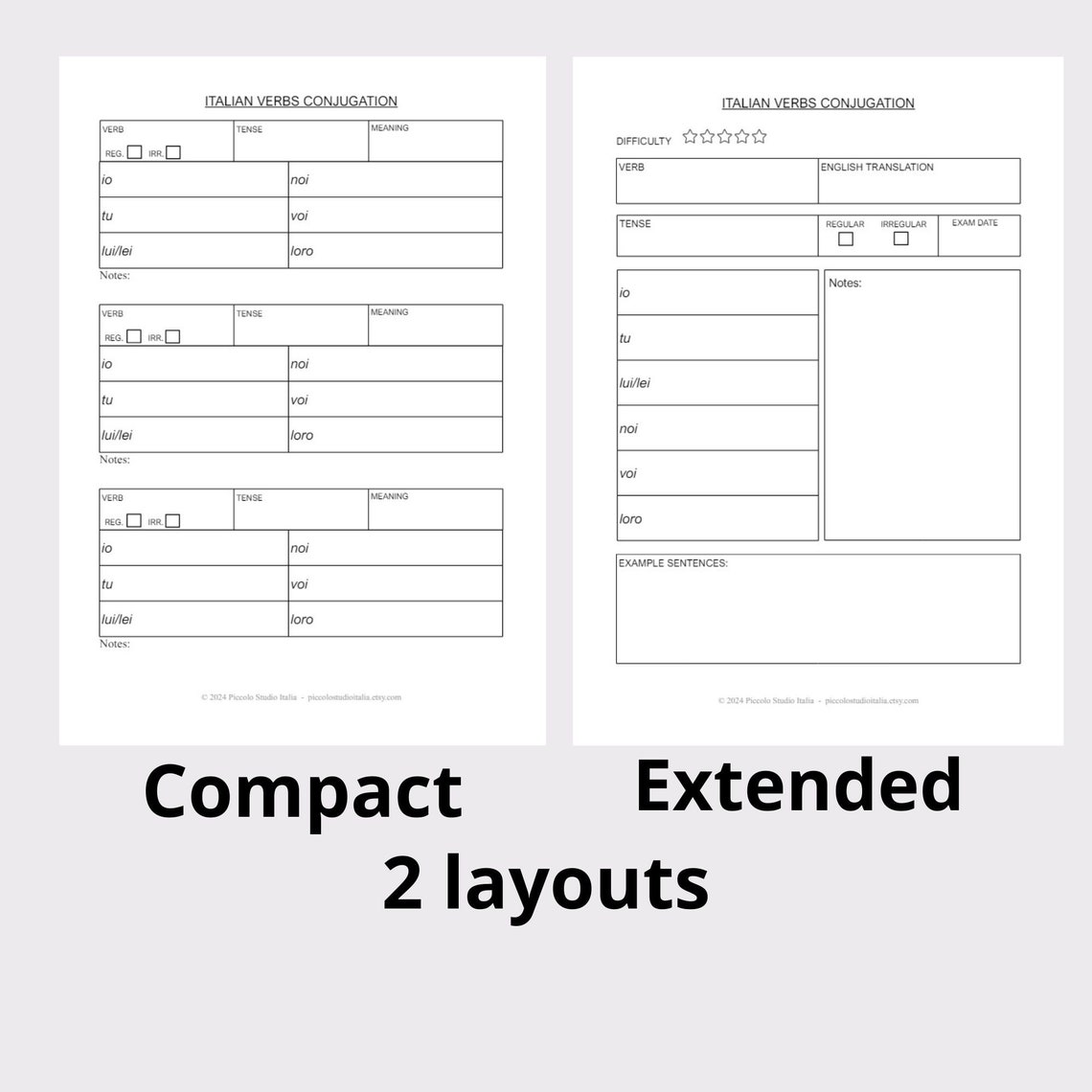 Italian Verb Conjugation Sheet | Printable PDF With Pronouns | Italian ...