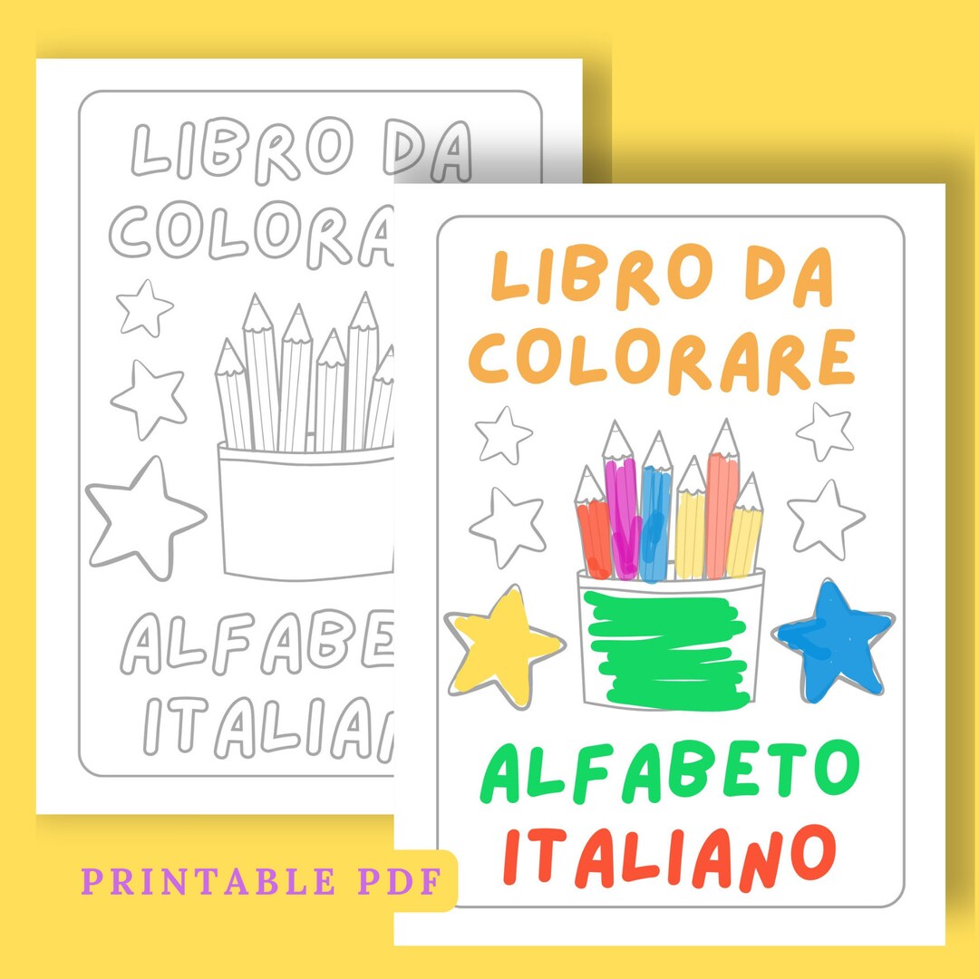 Italian Coloring Book, Alphabet, ABC, Learn Italian for Kids ...