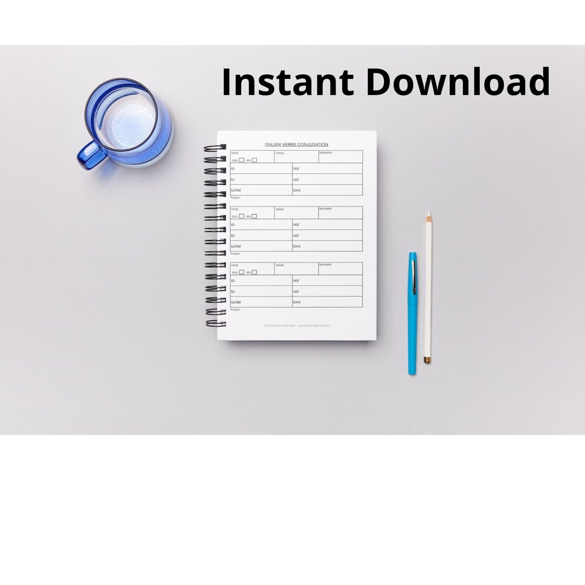 Italian Verb Conjugation Sheet | Printable PDF With Pronouns | Italian ...