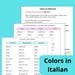 Italian Vocabulary Builder: 35 COLORS With Pronounciation, Language ...