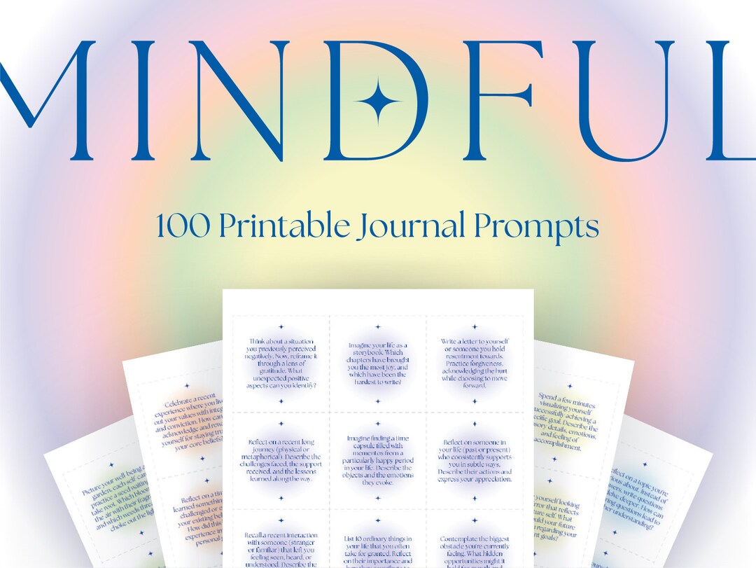 MINDFUL Journaling Prompt Cards, Therapy Tool - Etsy