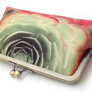 Succulent Clutch Bag Green and Red Silk Purse - Etsy