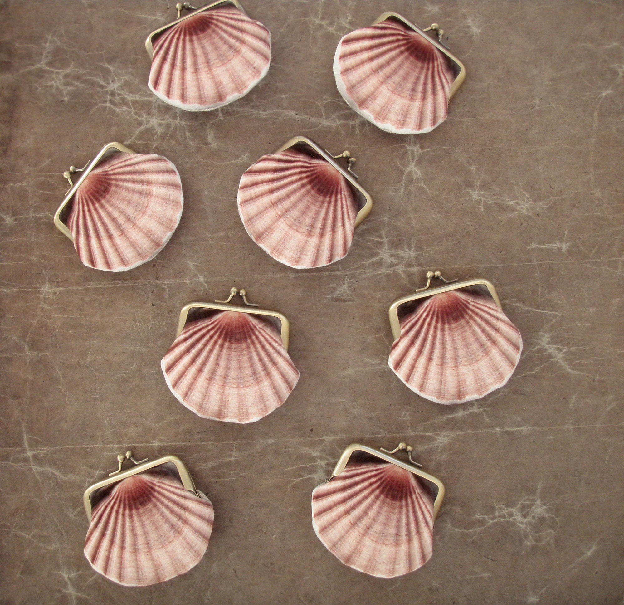 Seashell coin purse velvet scallop pouch | Etsy