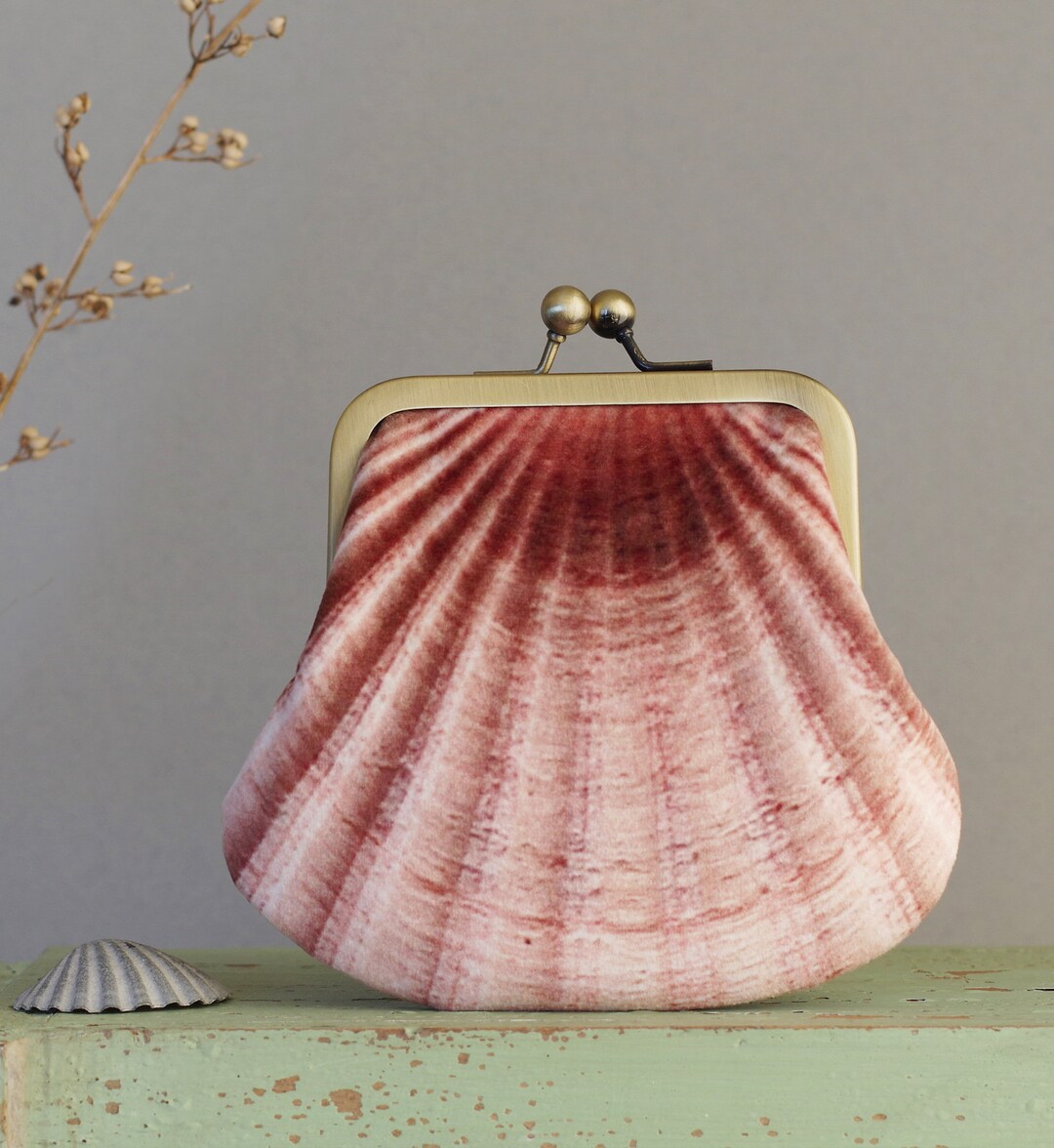Seashell Coin Purse, LARGE Velvet Scallop Pouch - Etsy