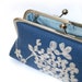 Blue Flowers, Embroidered Linen Clutch Bag With Chain Handle - Etsy