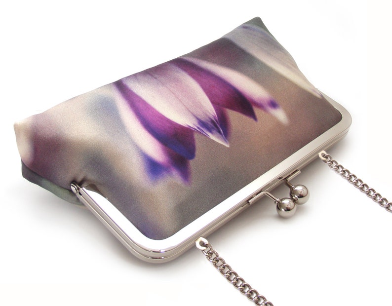 Crocus Petals Clutch Bag Pink Silk Bag With Chain Handle - Etsy