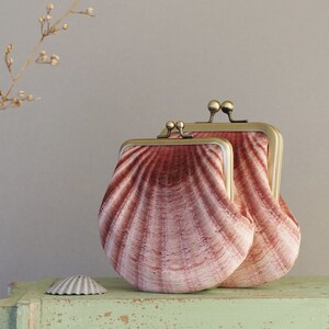 Seashell Coin Purse, LARGE Velvet Scallop Pouch - Etsy