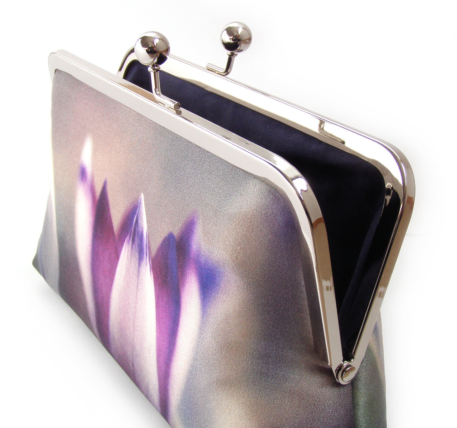 Crocus petals clutch bag pink silk bag with chain handle | Etsy