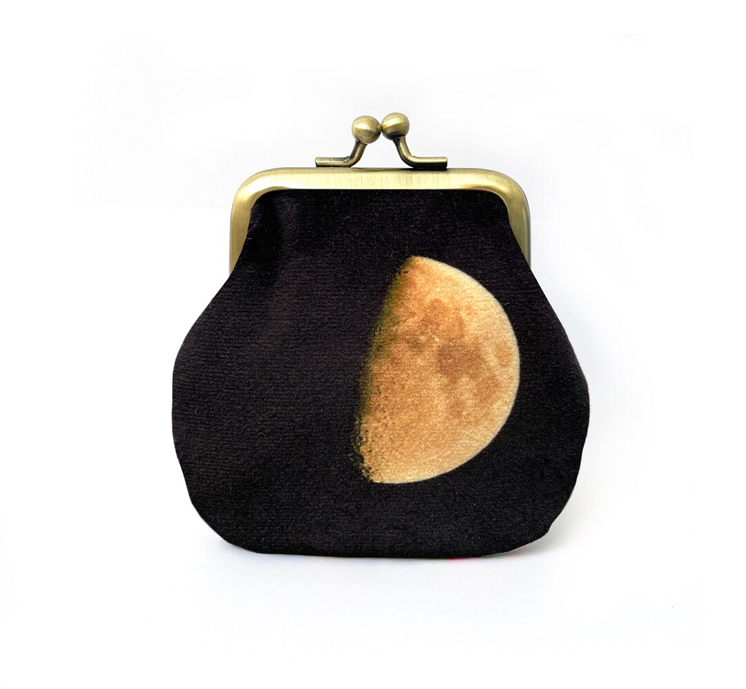 Moon Velvet Kisslock Purse With Plant-dyed Lining - Etsy