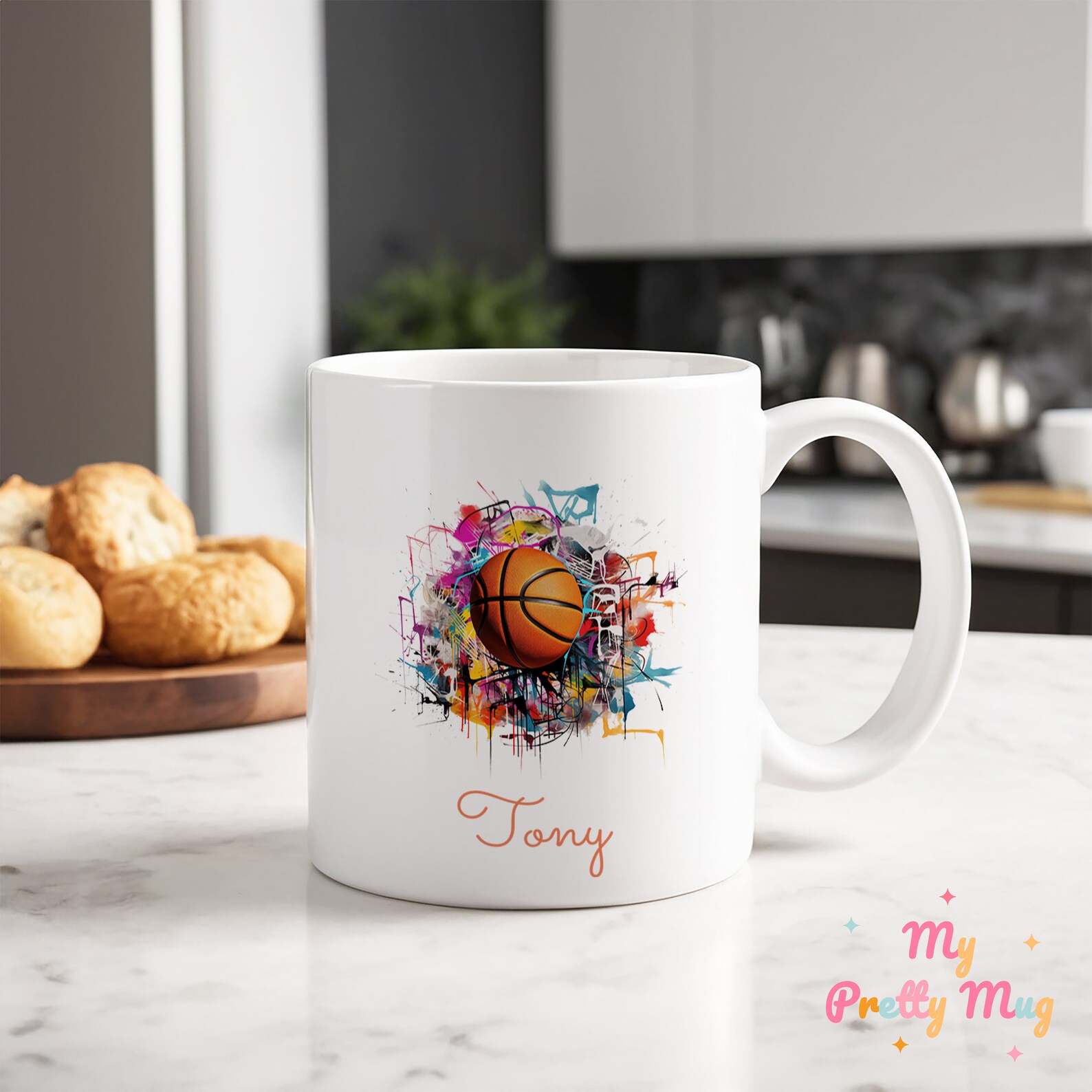 Basketball Mug Personalized Basketball Mug Custom Basketball Coffee Mug ...