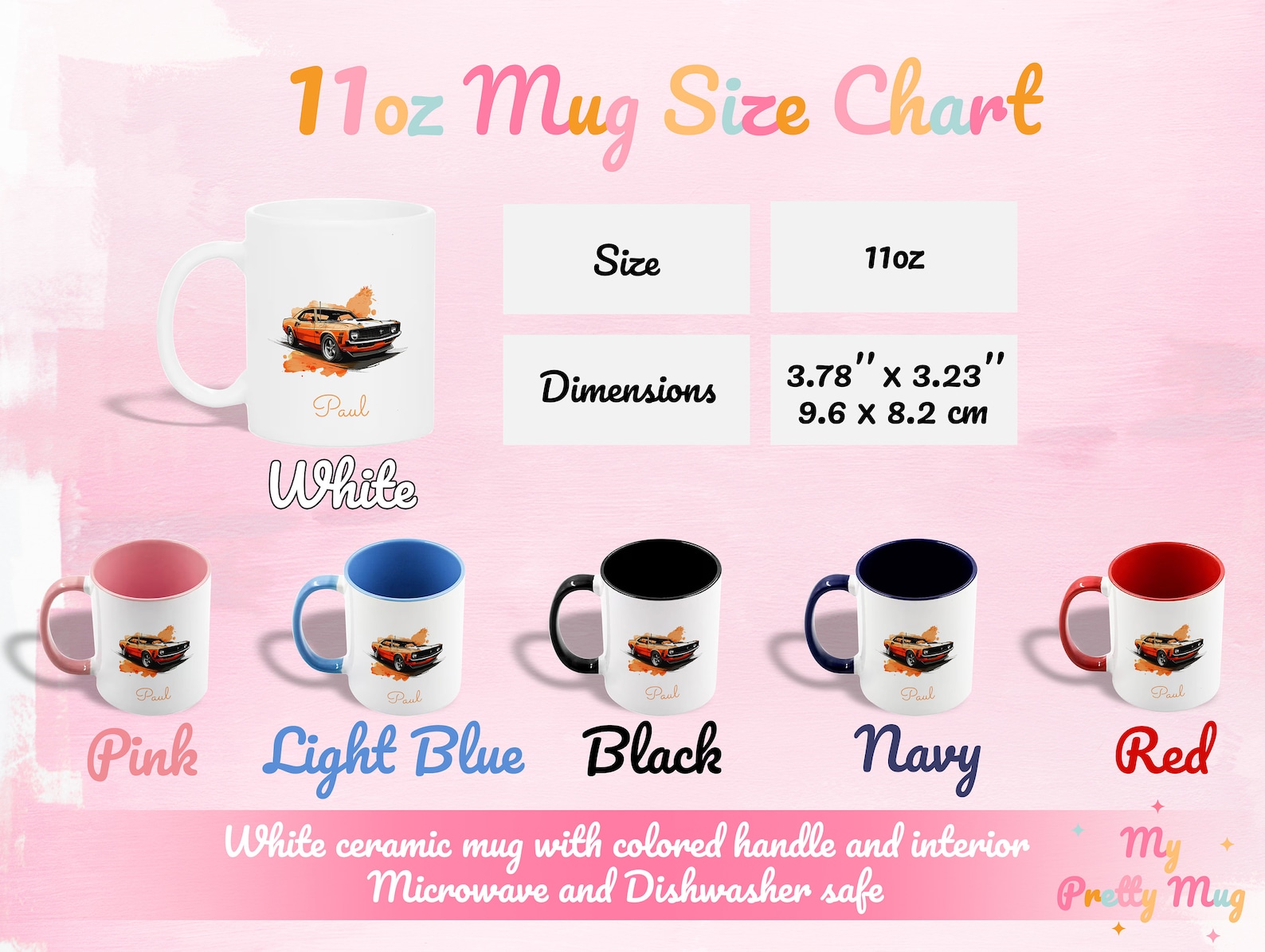 Muscle Car Mug Personalized Muscle Car Mug Muscle Car Gift Kids Mug Car ...