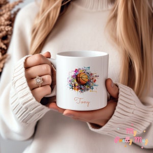 Basketball Mug Personalized Basketball Mug Custom Basketball Coffee Mug ...
