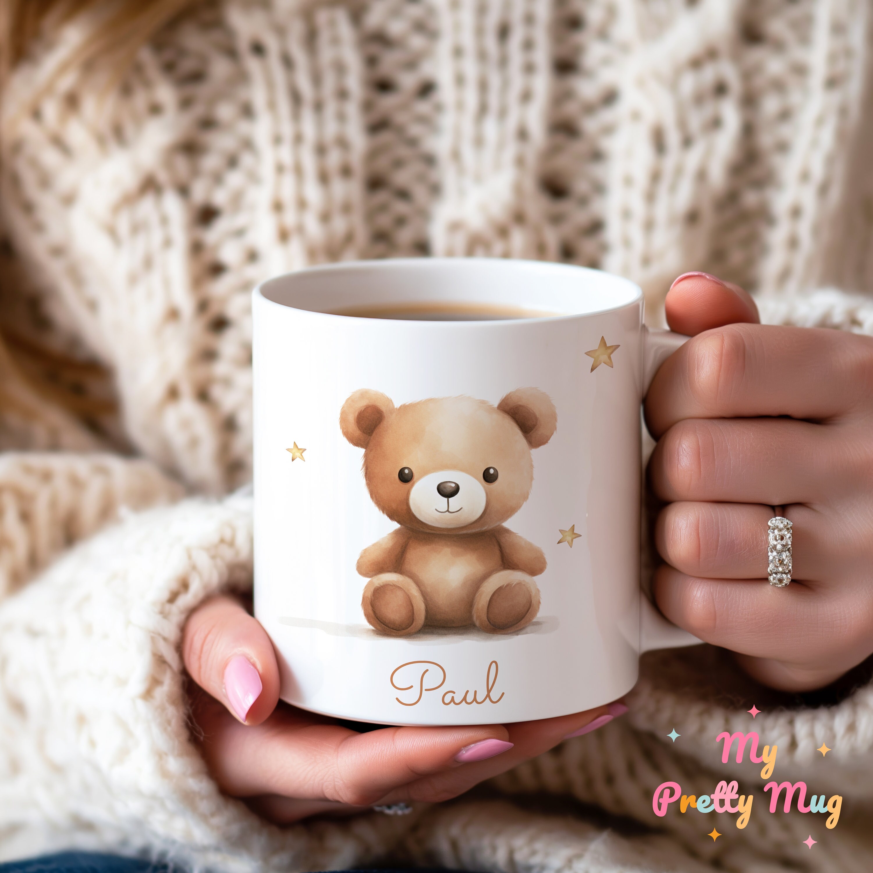 Cute Bear Mug Custom Teddy Bear Gift Cuddle Bear Mug Cute Bear Coffee ...
