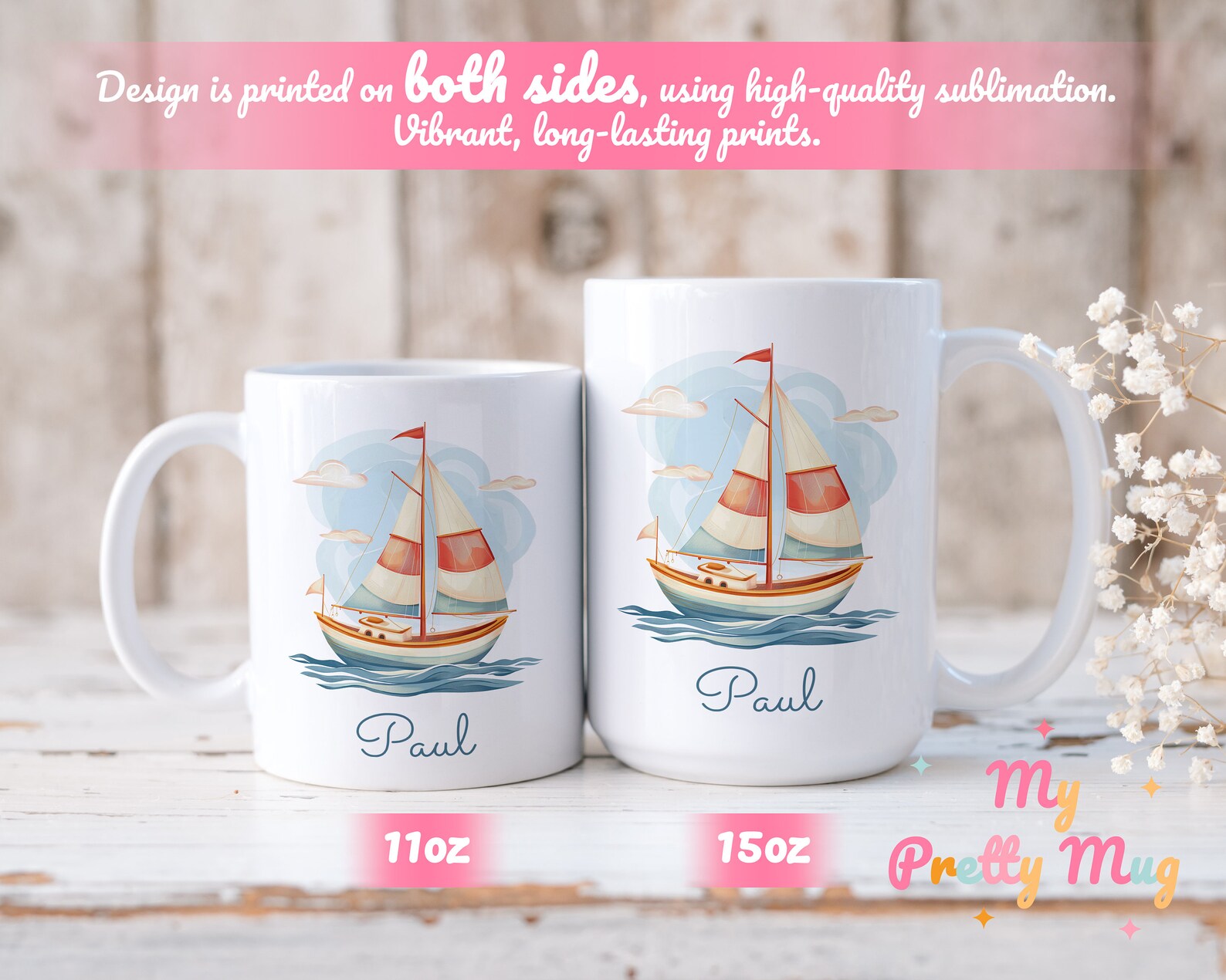 Sailing Boat Mug Personalized Ship Mug Boat Gift Boat Mug Ship Mug ...
