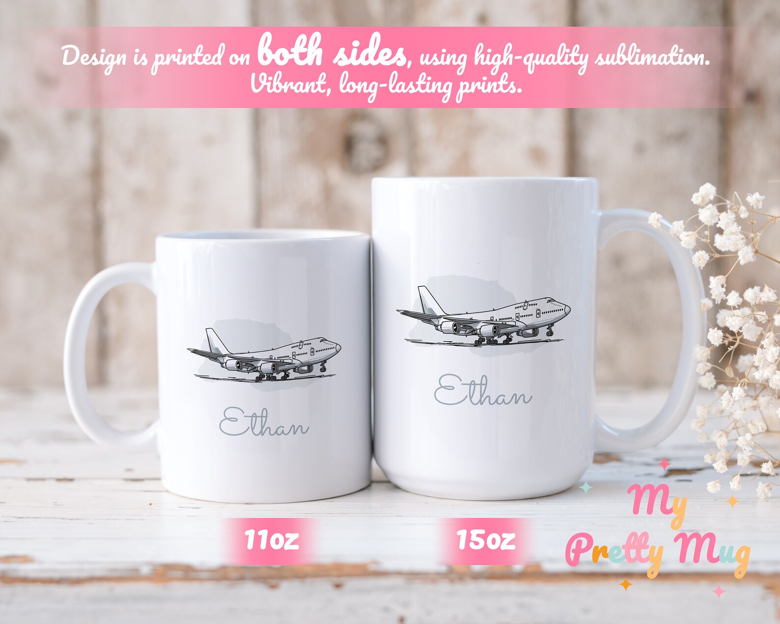 Airplane Mug Personalized Airplane Mug Airplane Gift Plane 747 Coffee ...