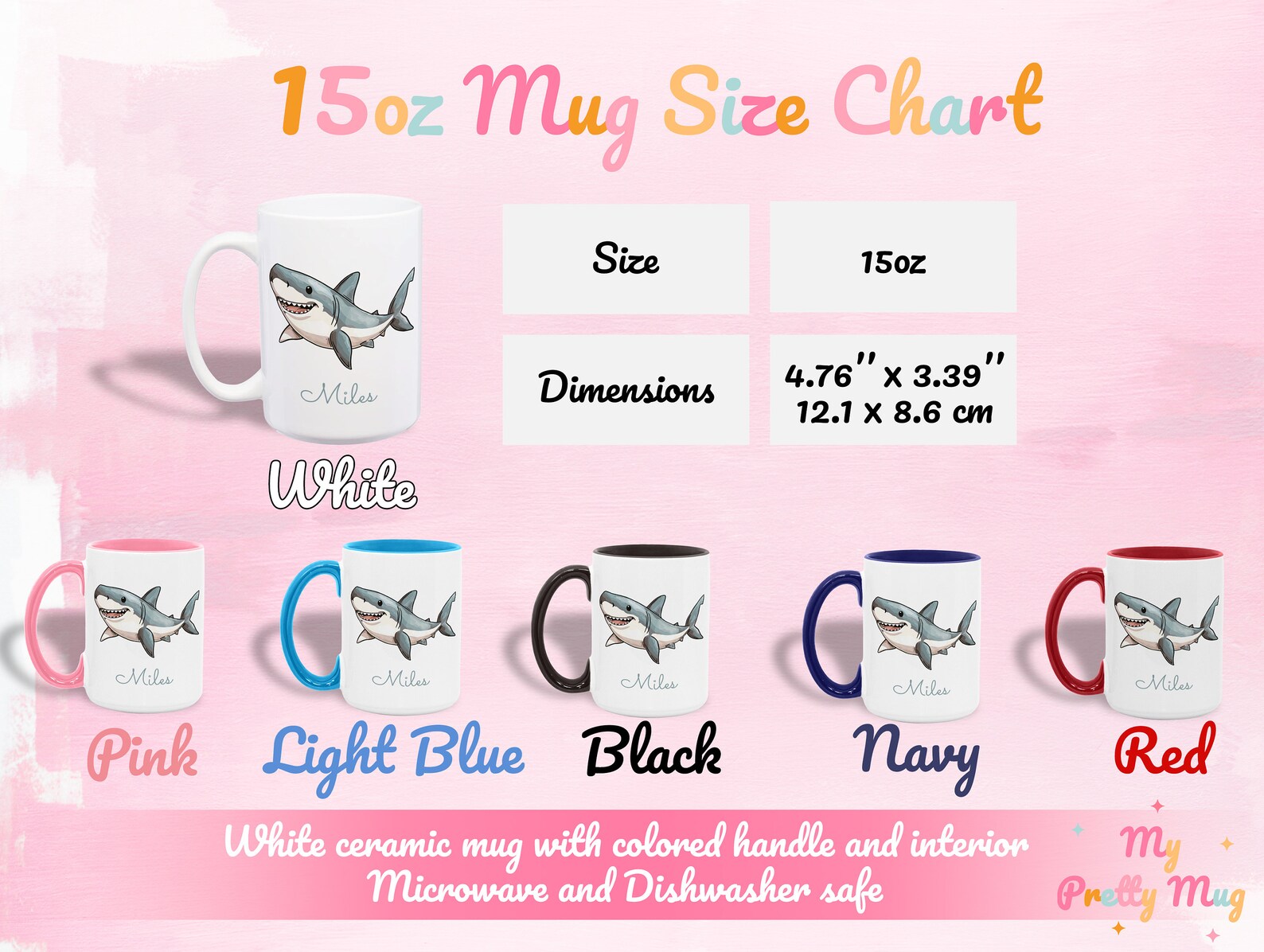 Shark Mug Personalized Shark Mug Shark Mug Gift Ceramic Shark Mug Shark ...