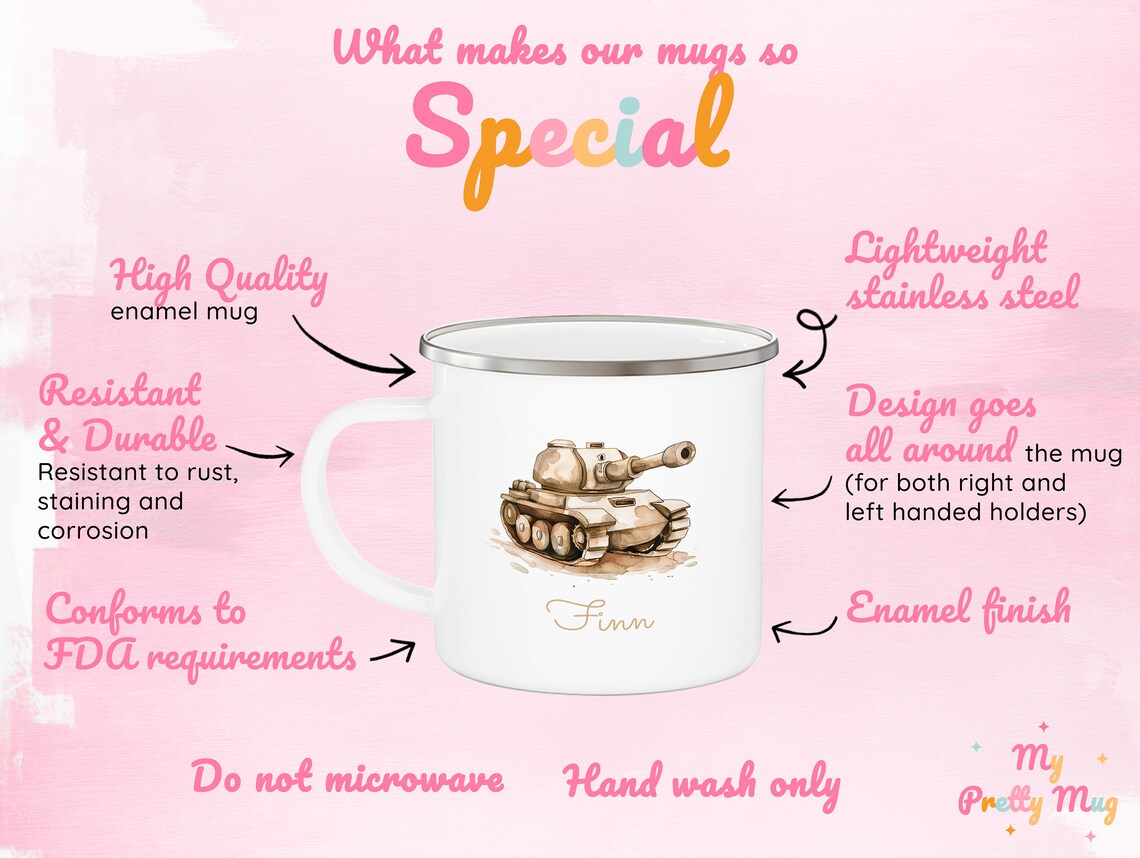 Tank Mug Personalized Tank Mug Military Tank Gift Kids Mug Military Mug ...