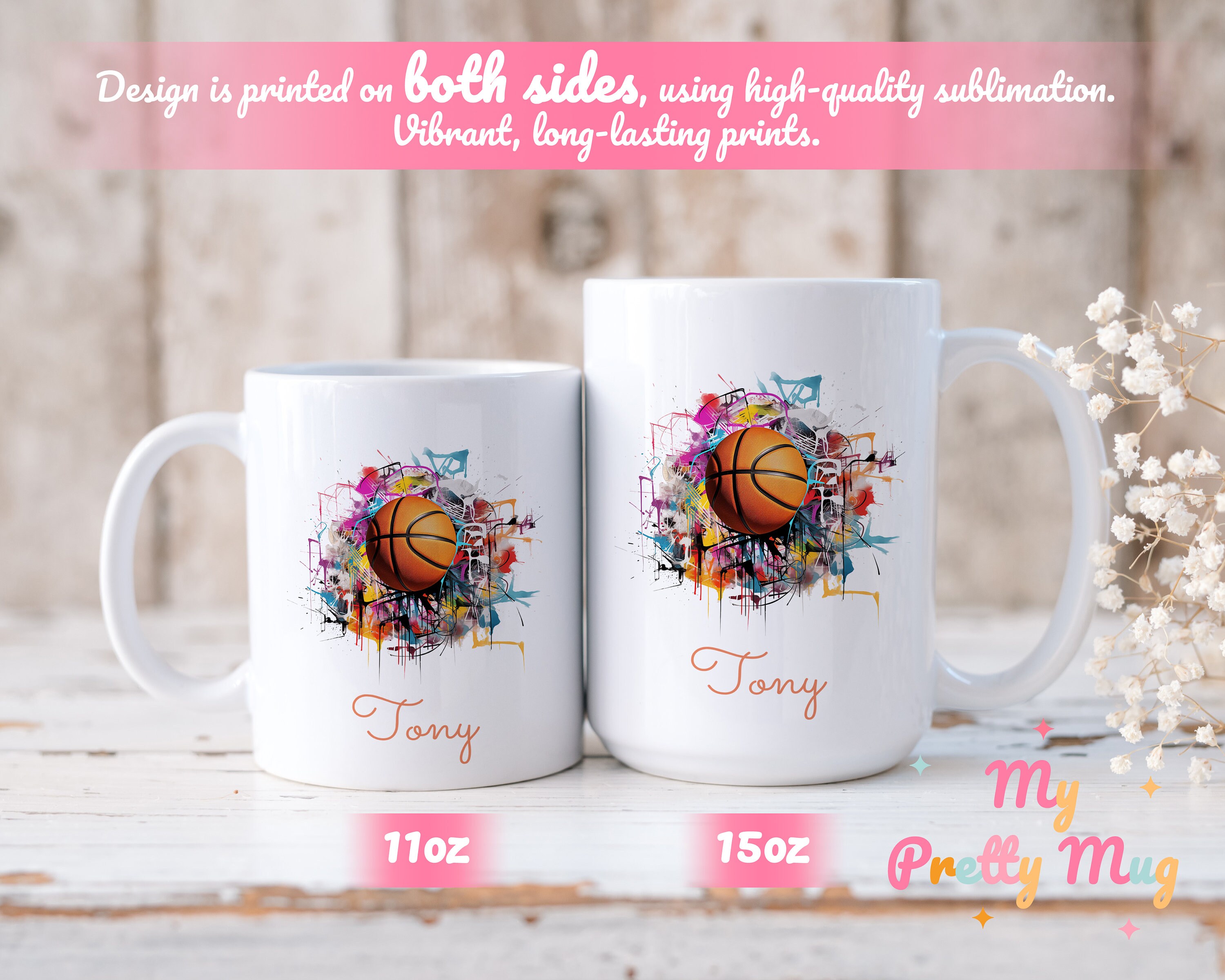 Basketball Mug Personalized Basketball Mug Custom Basketball Coffee Mug ...