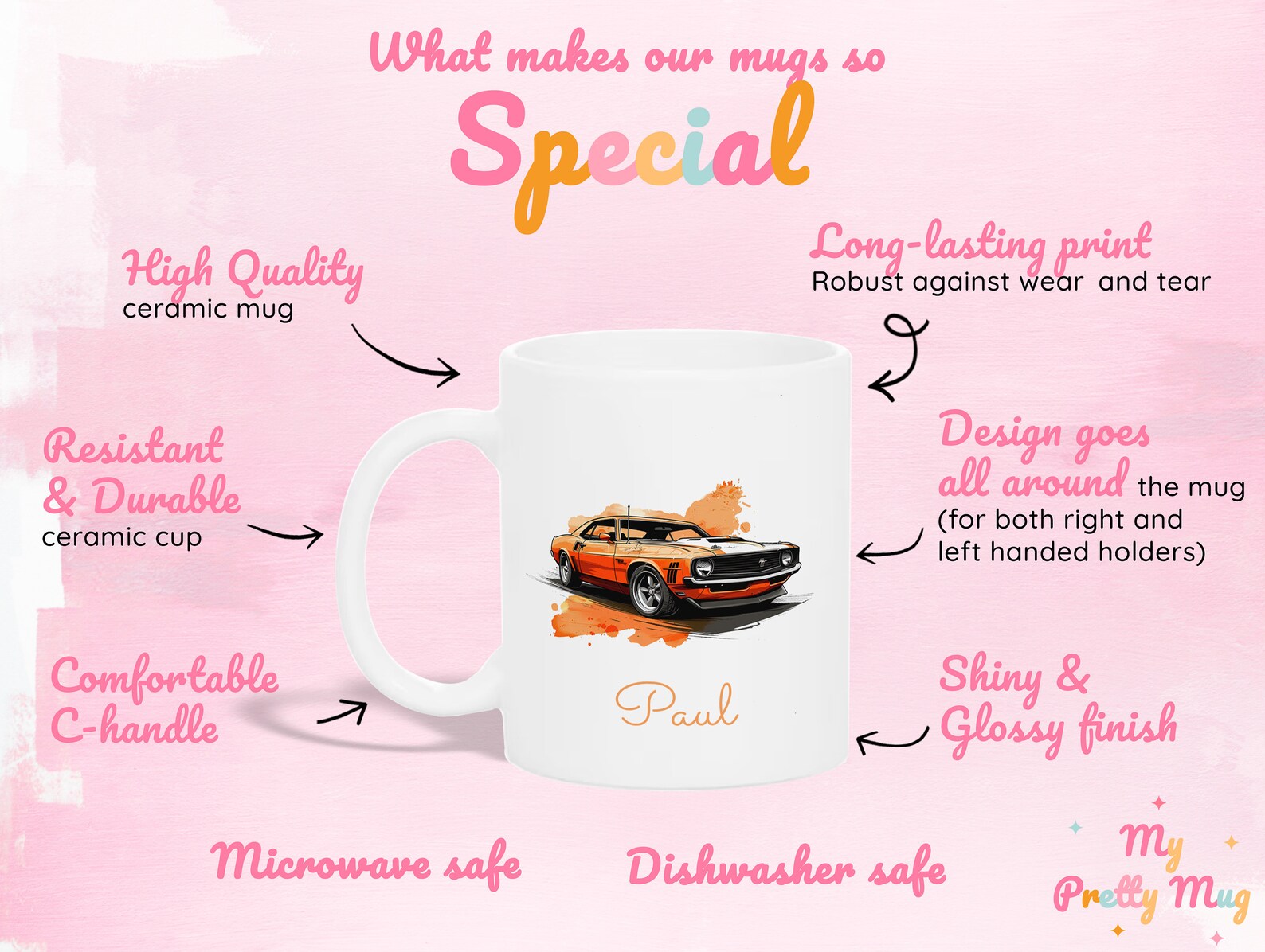 Muscle Car Mug Personalized Muscle Car Mug Muscle Car Gift Kids Mug Car ...