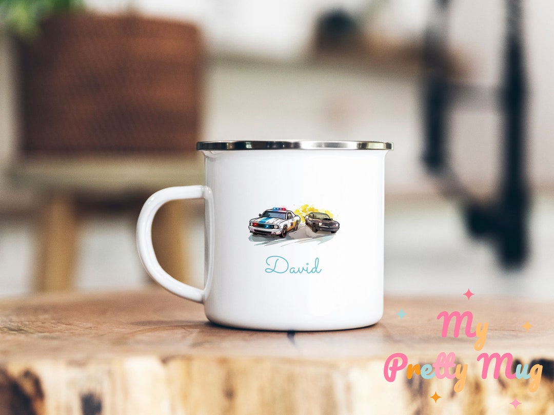 Police Car Mug Personalized Police Car Mug Kids Mug Police Pursuit Mug ...