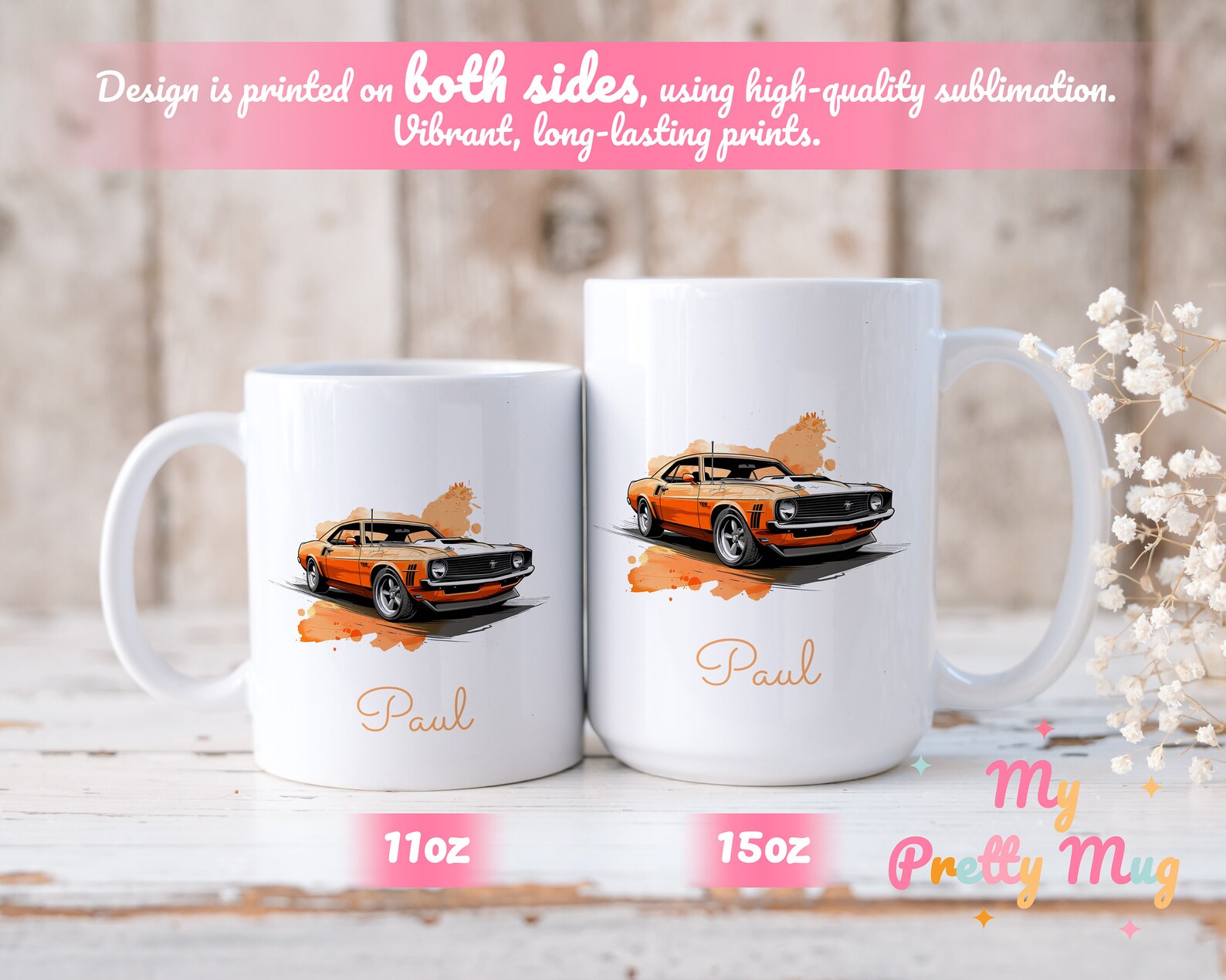 Muscle Car Mug Personalized Muscle Car Mug Muscle Car Gift Kids Mug Car ...
